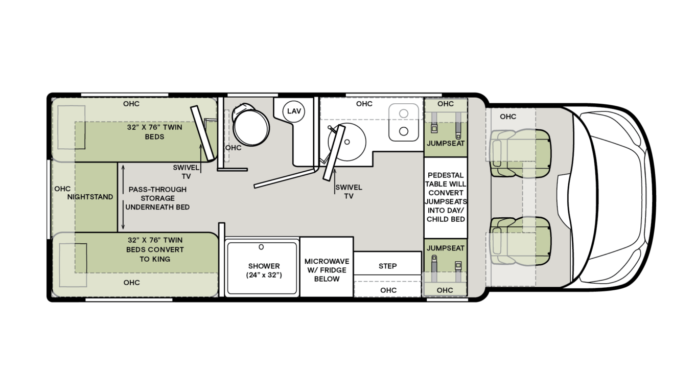 2025 Midas 24 BT Floor Plan Spotlight - Tiffin Motorhomes