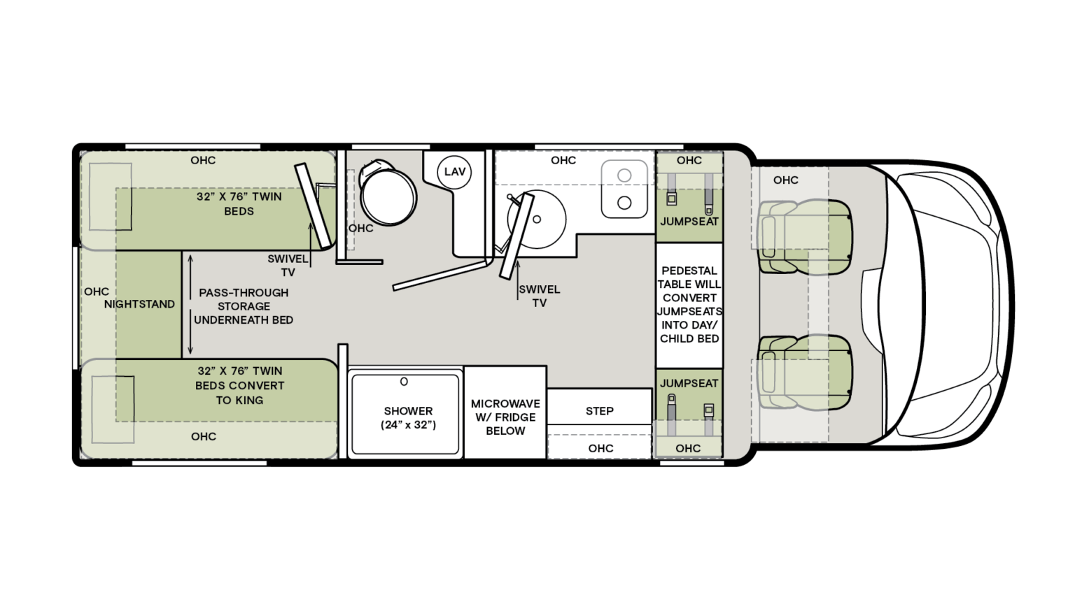 2025 Midas 24 BT Floor Plan Spotlight - Tiffin Motorhomes